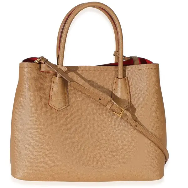 Prada Caramel Red Saffiano Cuir Tote