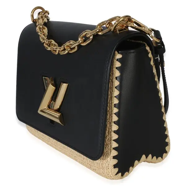 LOUIS VUITTON Calfskin Raffia Twist Shoulder Bag Mm