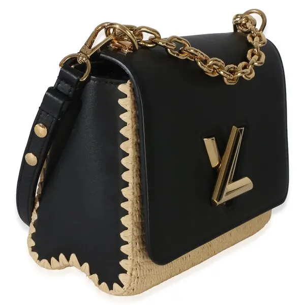 LOUIS VUITTON Calfskin Raffia Twist Shoulder Bag Mm