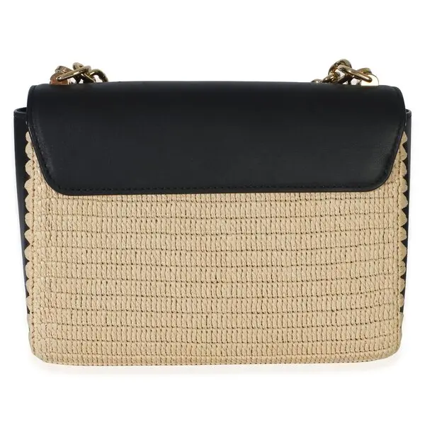 LOUIS VUITTON Calfskin Raffia Twist Shoulder Bag Mm