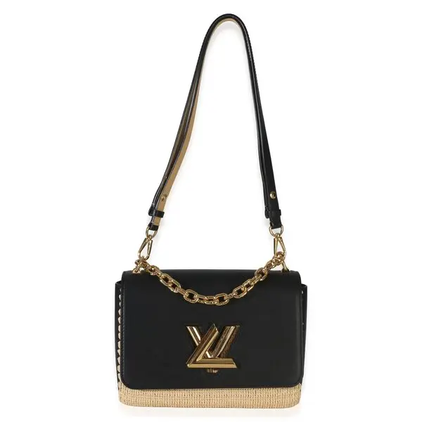 LOUIS VUITTON Calfskin Raffia Twist Shoulder Bag Mm