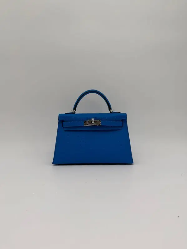 Hermès Mini Kelly Bleu Hydra Epsom Palladium Hardware
