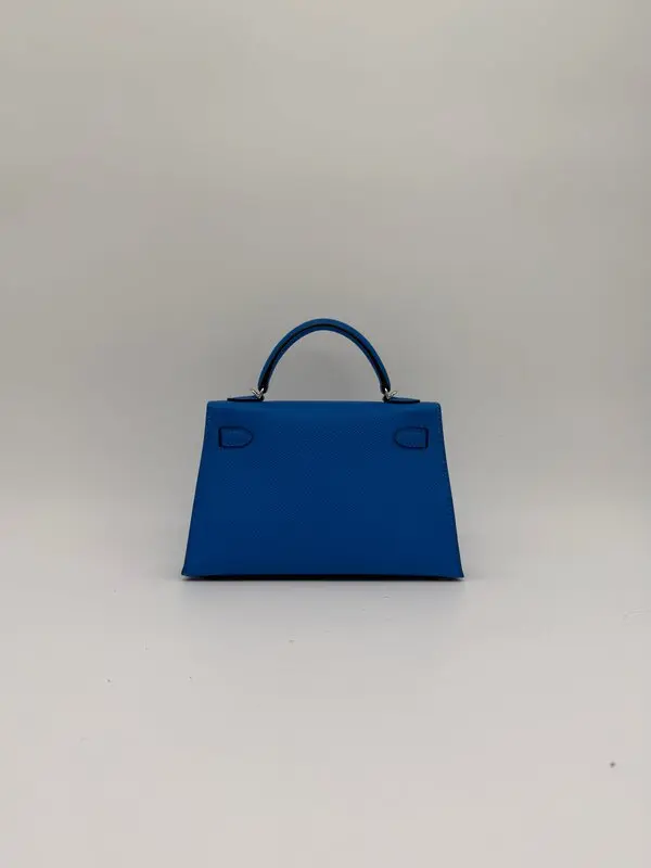 Hermès Mini Kelly Bleu Hydra Epsom Palladium Hardware
