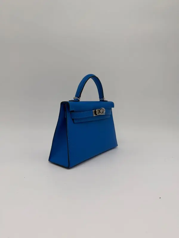 Hermès Mini Kelly Bleu Hydra Epsom Palladium Hardware