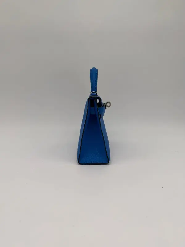 Hermès Mini Kelly Bleu Hydra Epsom Palladium Hardware