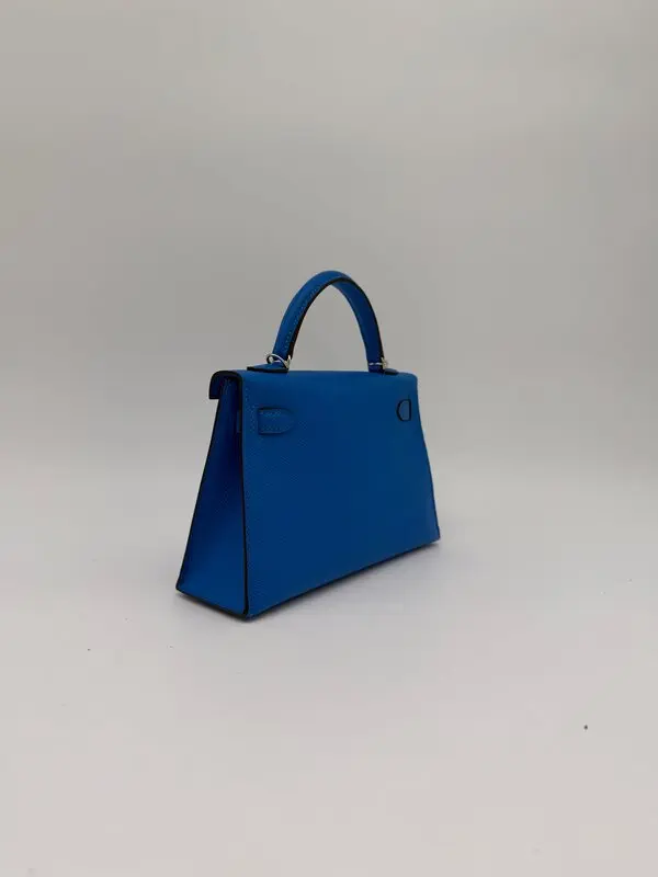 Hermès Mini Kelly Bleu Hydra Epsom Palladium Hardware