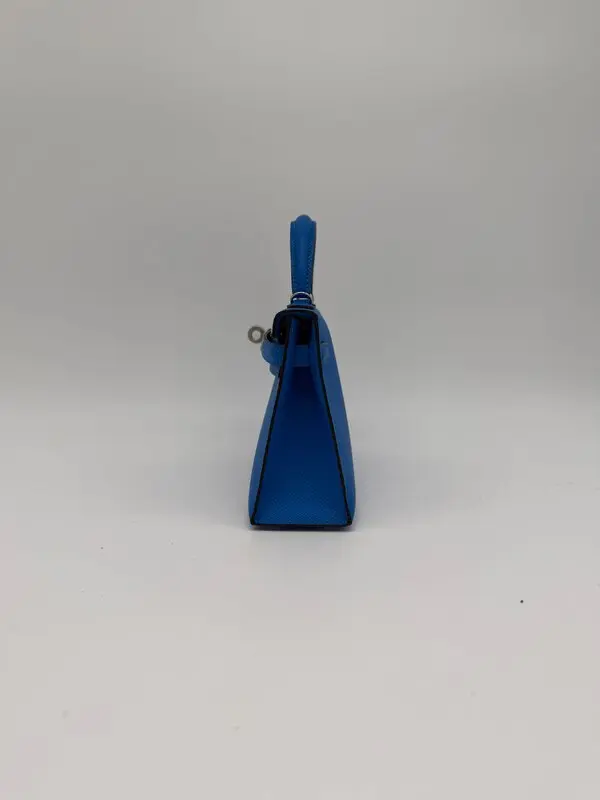 Hermès Mini Kelly Bleu Hydra Epsom Palladium Hardware
