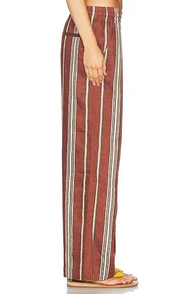 A.L.C. Tyler Wide Leg Striped Linen Blend Pants