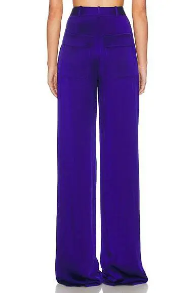 Lapointe Relaxed Pleated Satin Trousers