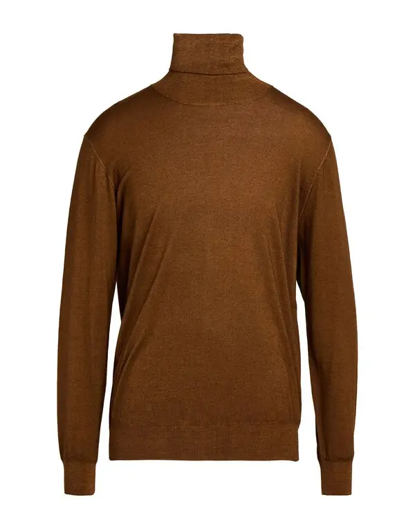Altea Virgin Wool Turtleneck Sweater - Brown