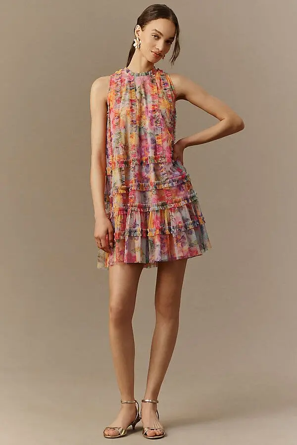 Mac Duggal Mesh Mi Dress