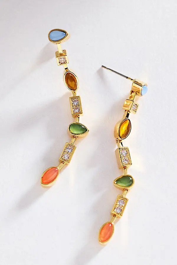 Anthropologie Mixed Gemstone Drop Earrings - Multi