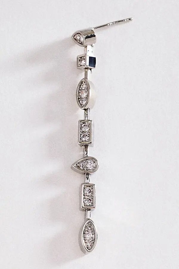 Anthropologie Mixed Gemstone Drop Earrgs - Silver/clear