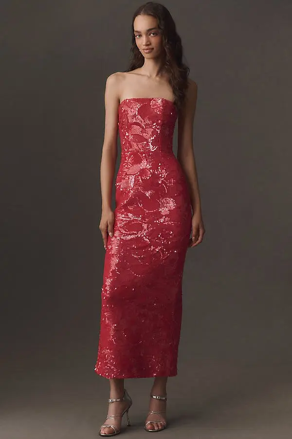 HELSI Leslie Sequin Midi Dress - Red