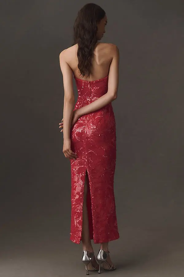 HELSI Leslie Sequin Midi Dress - Red