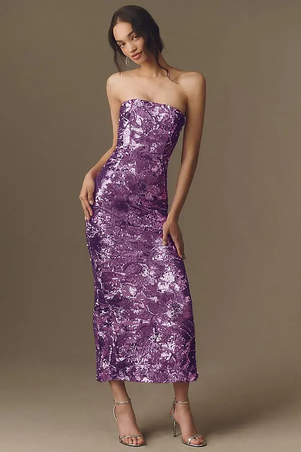 HELSI Leslie Sequ Midi Dress - Violet