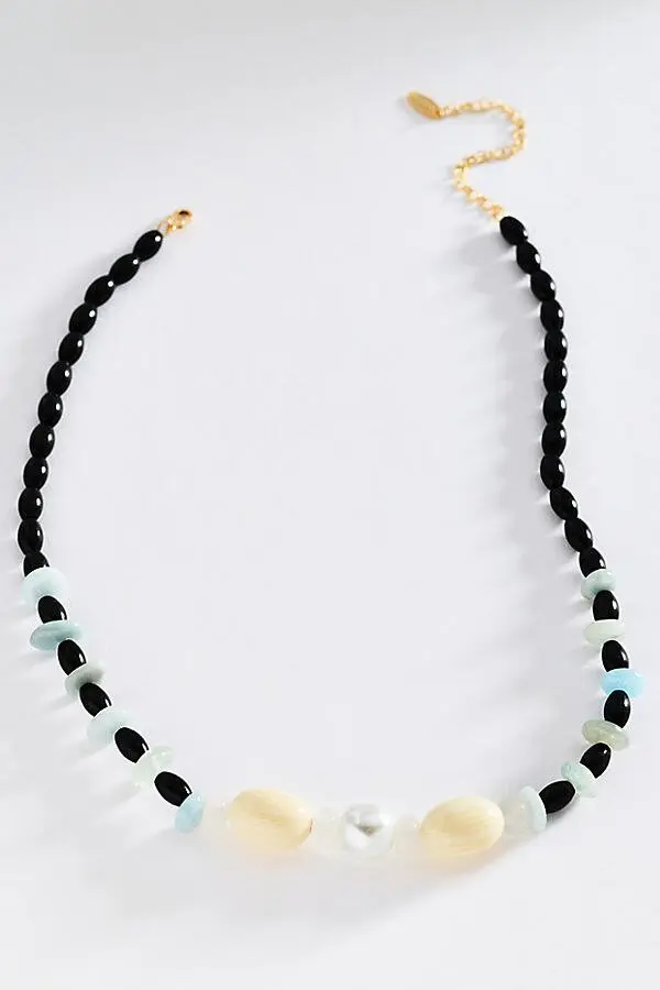 Anthropologie Multi-beaded Necklace - Black