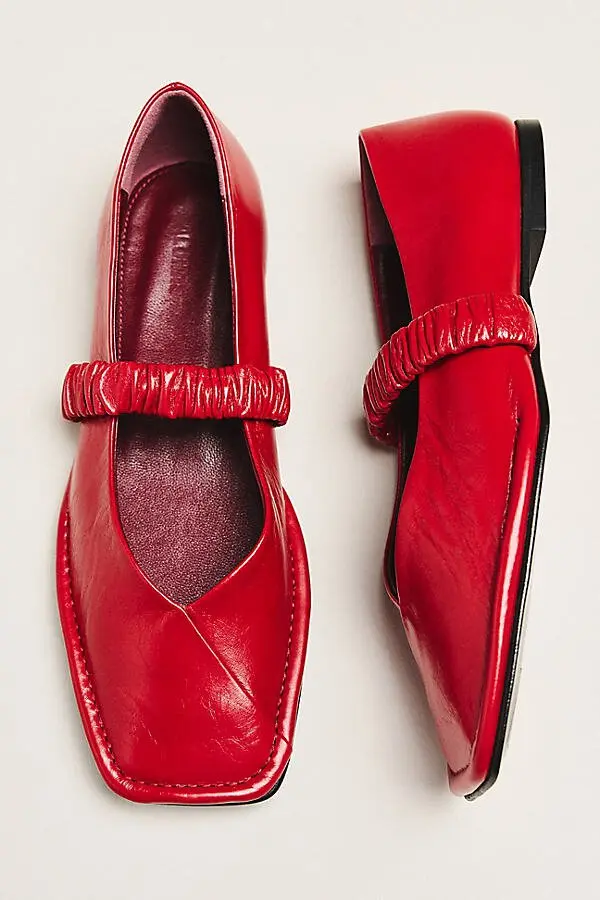 ALOHAS Lautan Scrunch Ballet Flats - Red