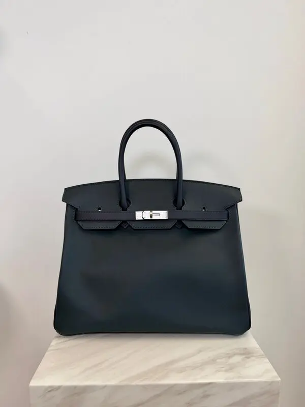 Hermès Birkin 35 Hhs Vert Foncé /noir Swift Palladium Hardware - Multi