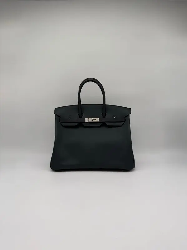 Hermès Birkin Hhs In Vert Foncé / Noir Swift Leather With Palladium Hardware - Multi