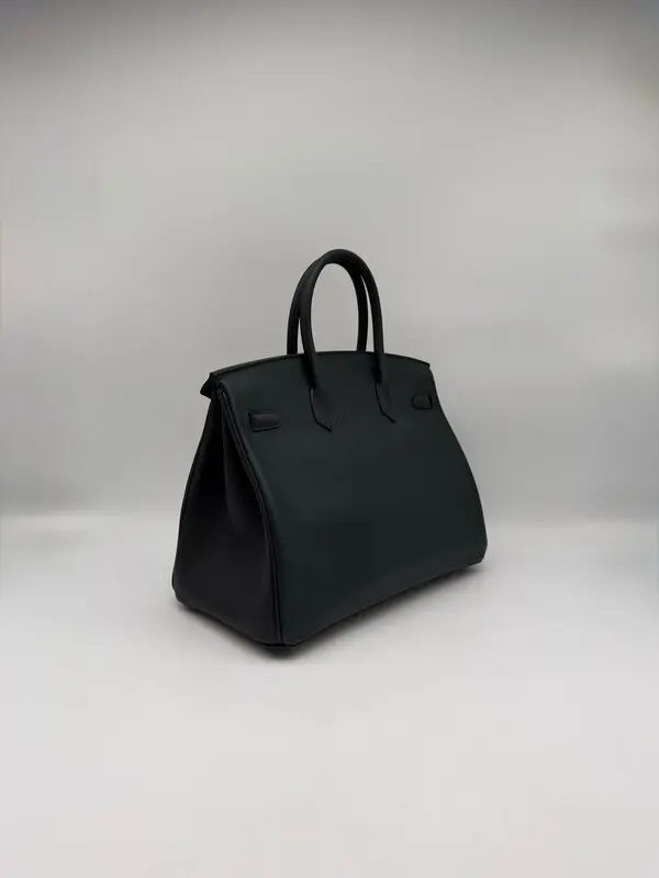 Hermès Birkin Hhs In Vert Foncé / Noir Swift Leather With Palladium Hardware - Multi