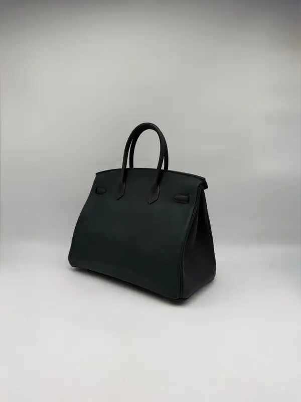 Hermès Birkin Hhs In Vert Foncé / Noir Swift Leather With Palladium Hardware - Multi