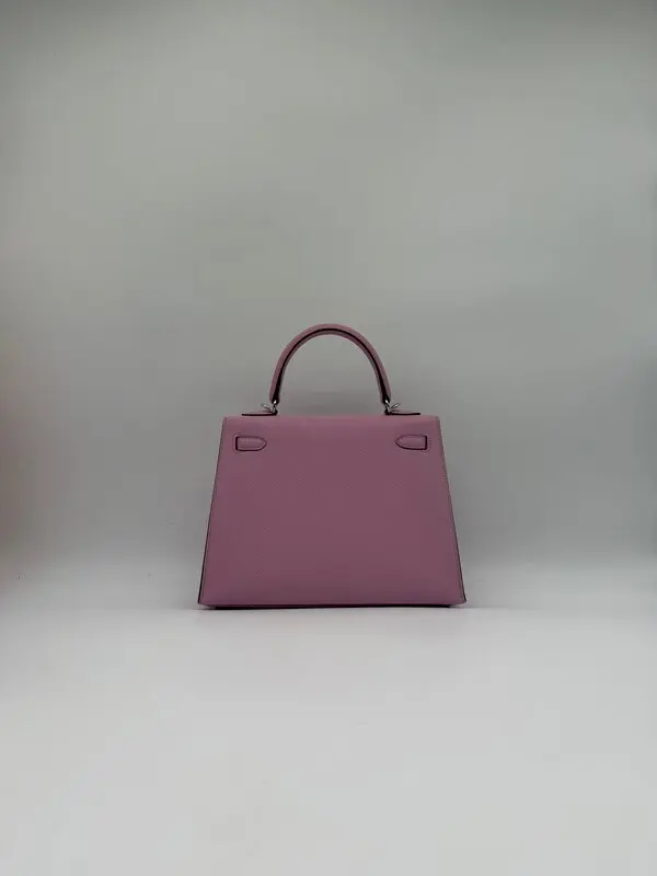Hermès Kelly 25 Sylveter Mauve Epsom Leather Palladium Hardware - Pink