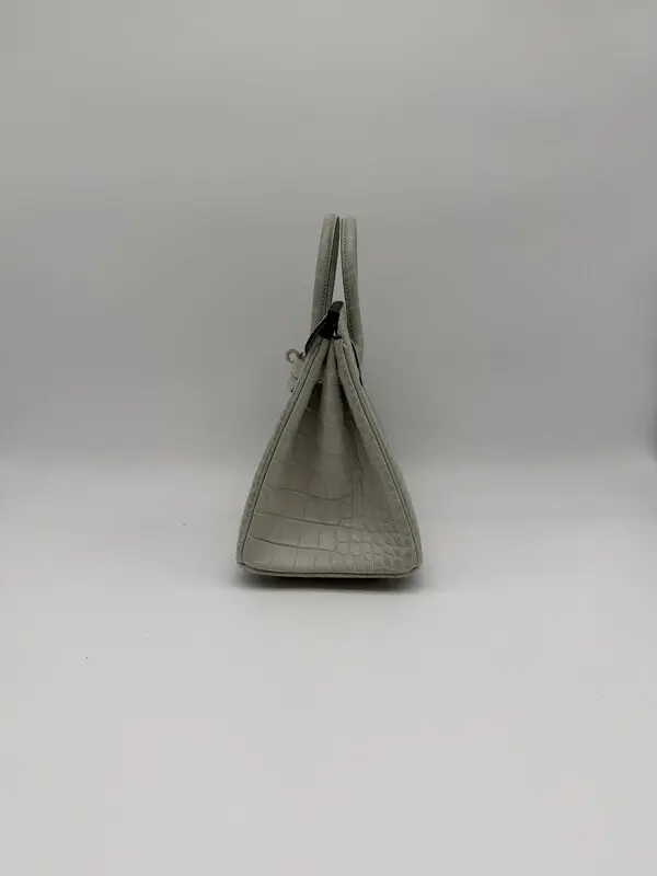 Hermès Birkin Gris Neve Matt Alligator Palladium Hardware