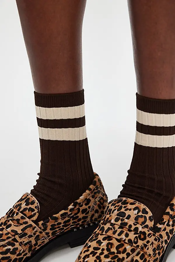 LE BON SHOPPE Her Varsity Socks - Espresso