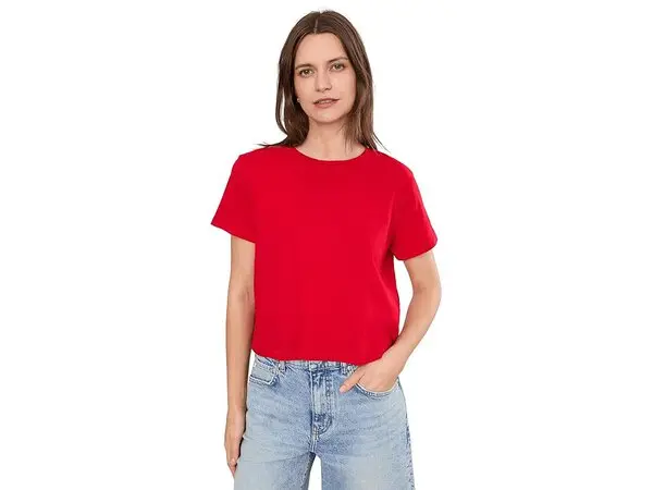 Madewell Bella Tee Slub Clothing Varsity - Red