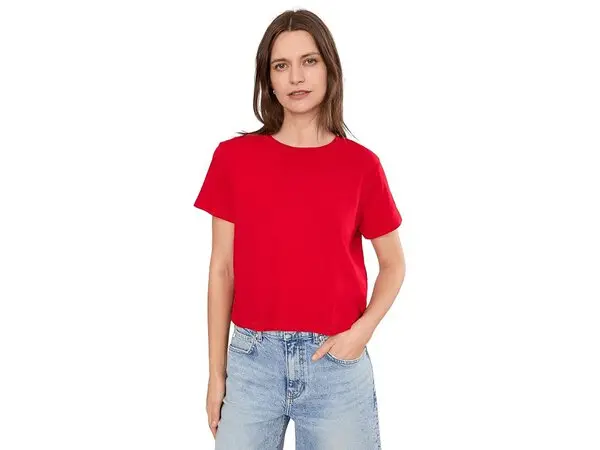 Madewell Bella Slub Tee - Red