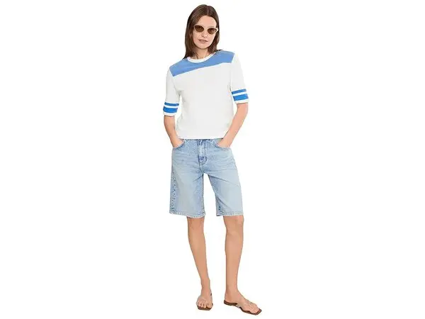 Madewell Vintage Jersey Crew Neck Varsity Tee With Contrast Stitching