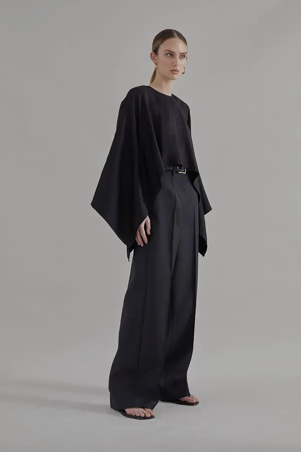 HEIRLOME Abigail Trousers In Silk And Wool - Black