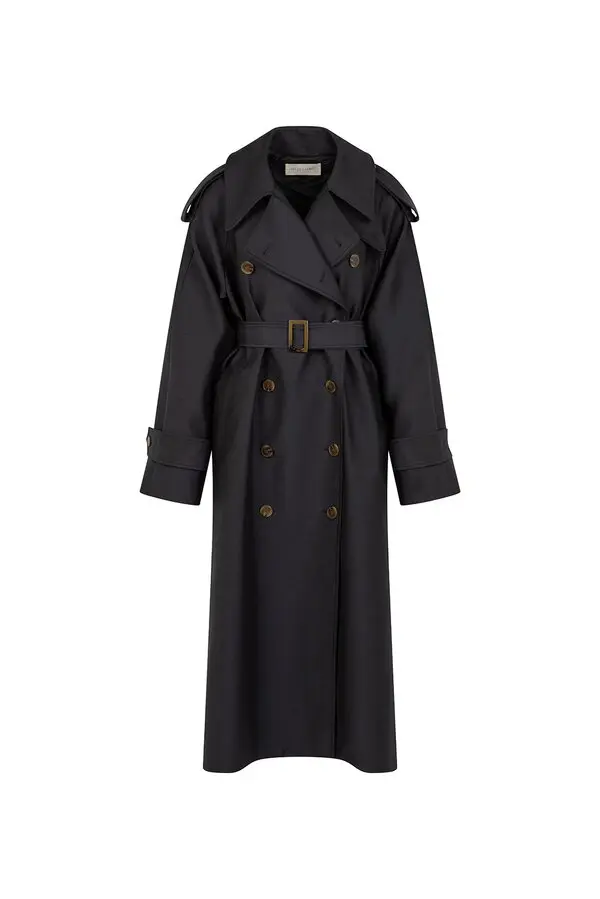 HEIRLOME Micaela Deconstructed Trench Coat In Italian Silk And Wool