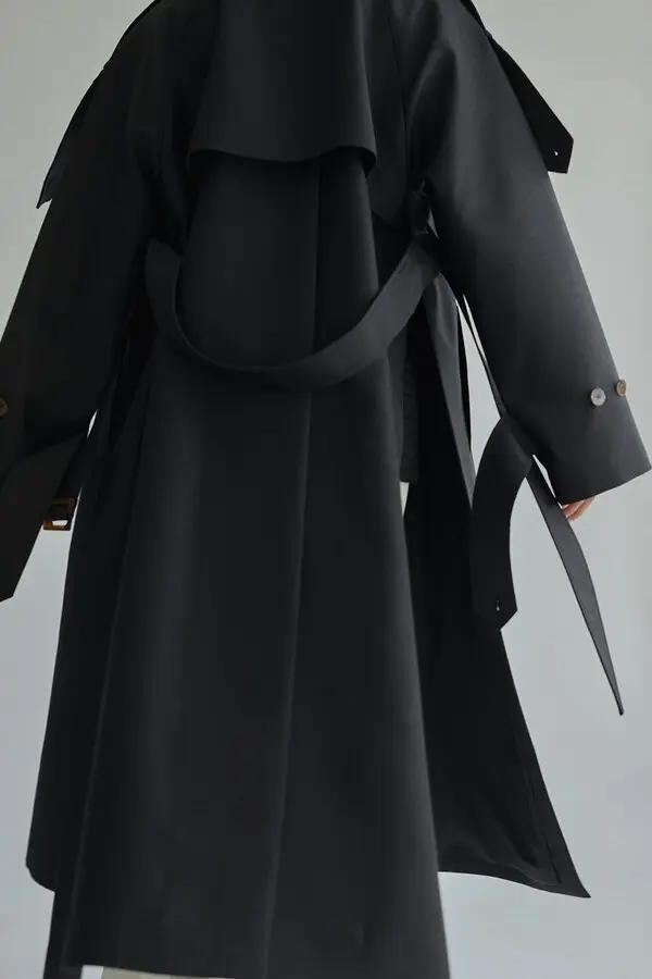HEIRLOME Micaela Deconstructed Trench Coat In Italian Silk And Wool