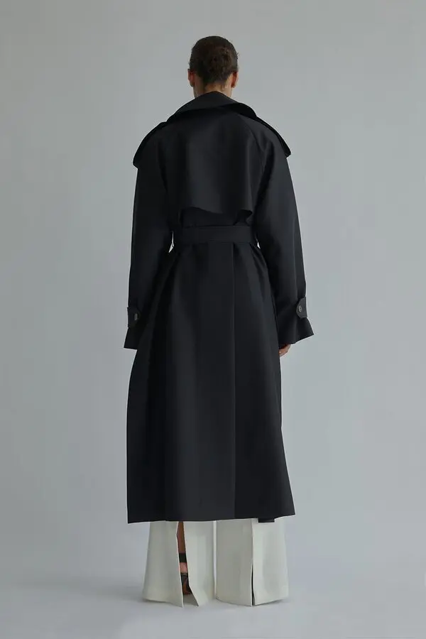 HEIRLOME Micaela Deconstructed Trench Coat In Italian Silk And Wool