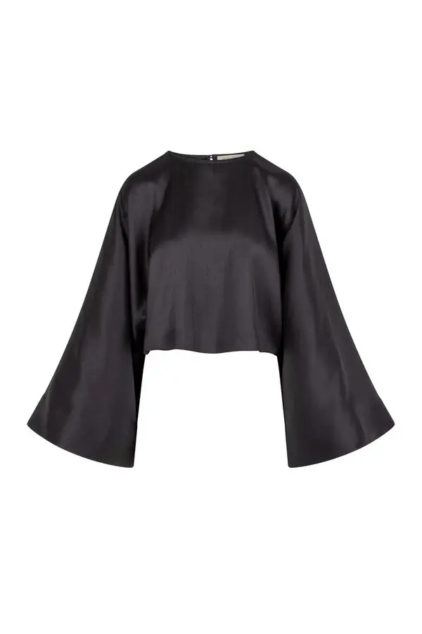 HEIRLOME Eloisa Silk Shantung Top With Kimono Sleeves