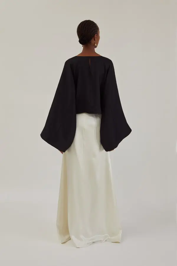 HEIRLOME Eloisa Silk Shantung Top With Kimono Sleeves