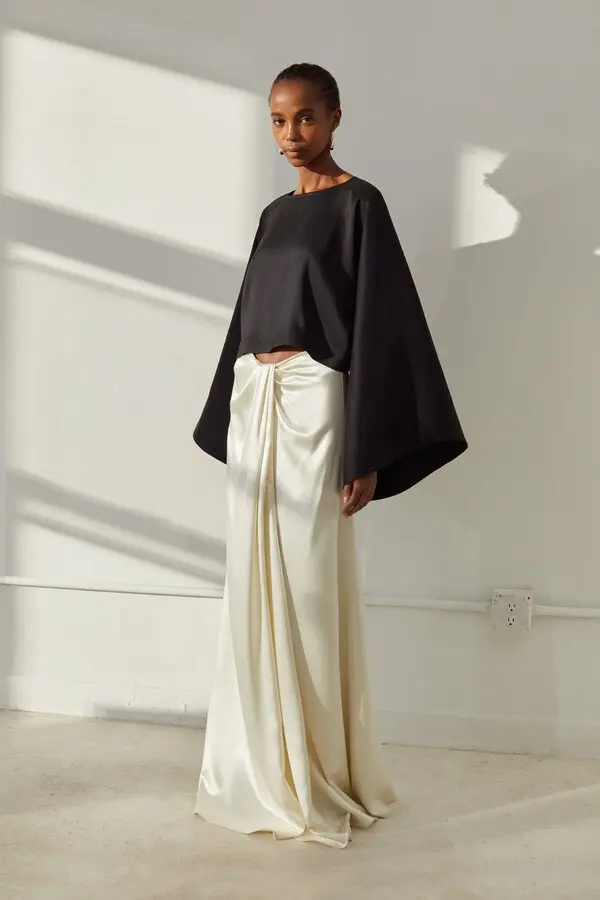 HEIRLOME Eloisa Silk Shantung Top With Kimono Sleeves