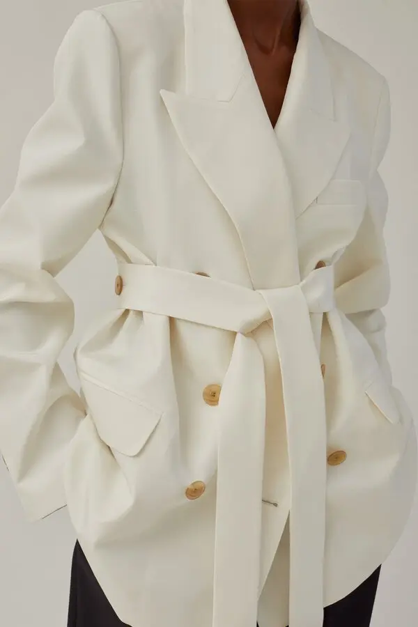HEIRLOME Luisa Blazer In Silk - Ivory