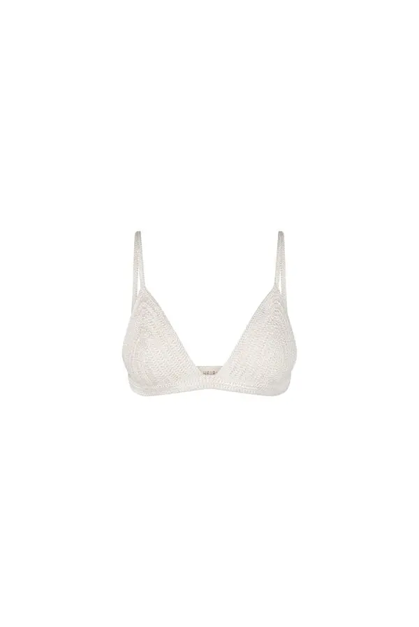 HEIRLOME Agnes Bralette Crochet Bikini Top - Ivory