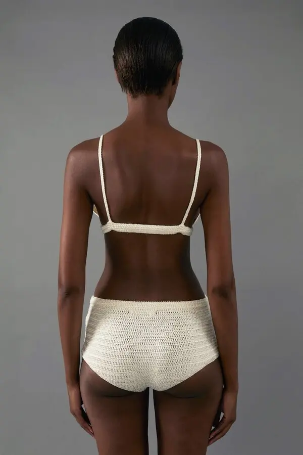 HEIRLOME Agnes Bralette Crochet Bikini Top - Ivory