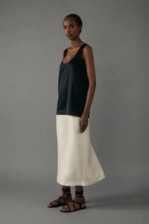 HEIRLOME Irene Skirt In Shantung - Ivory