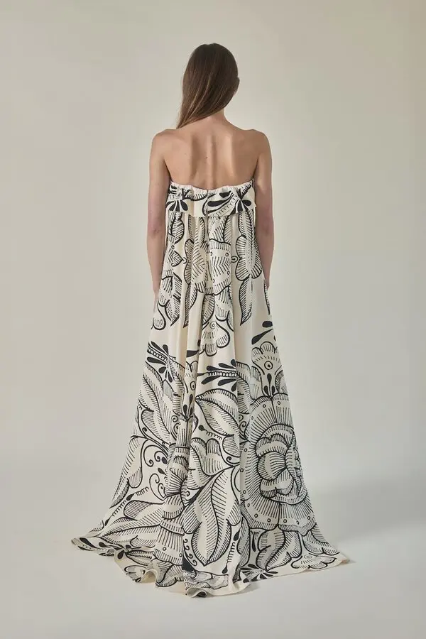 HEIRLOME Strapless Gown With Signature Print