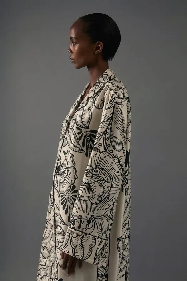 HEIRLOME Bernardina Printed Silk Shantung Maxi Dress