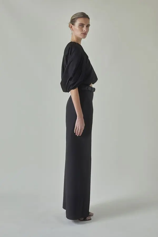 HEIRLOME Tova Tailored Silk & Wool Faille Trousers