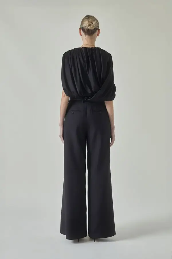 HEIRLOME Tova Tailored Silk & Wool Faille Trousers