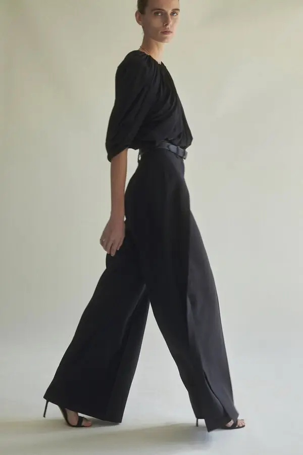 HEIRLOME Tova Tailored Silk & Wool Faille Trousers