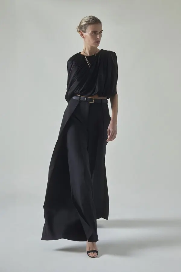 HEIRLOME Tova Tailored Silk & Wool Faille Trousers