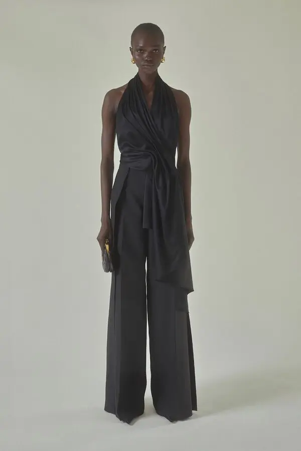 HEIRLOME Barbara Halter Top In Silk Satin